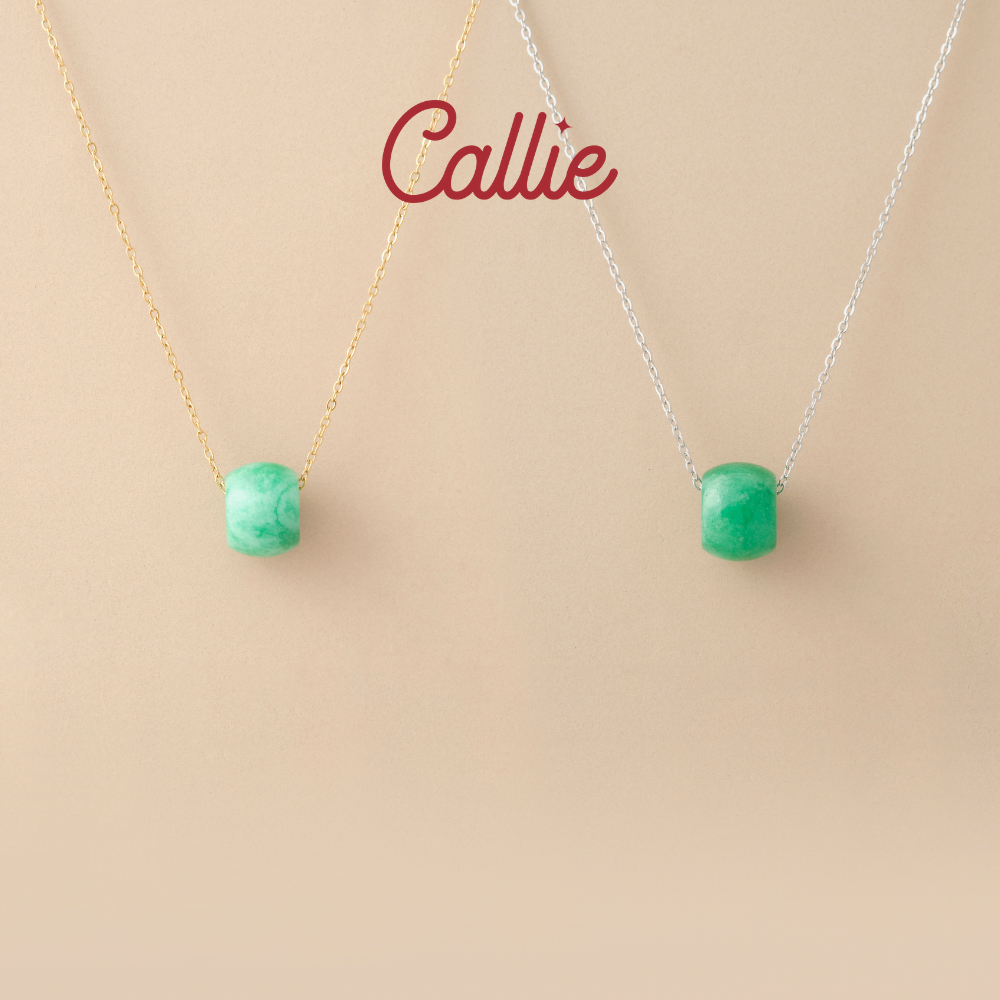 Callie Stainless Steel Jade Pendant Necklace Shop.Callie | Shopee ...