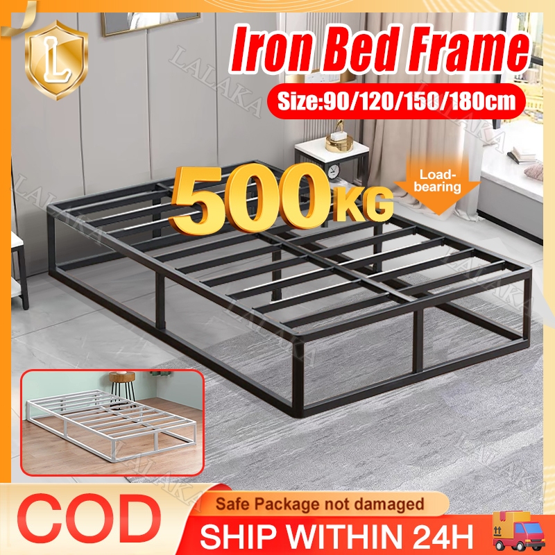 Iron Bed Frame Queen＆King size Four Heavy Duty Bed Steel Bed Frame ...