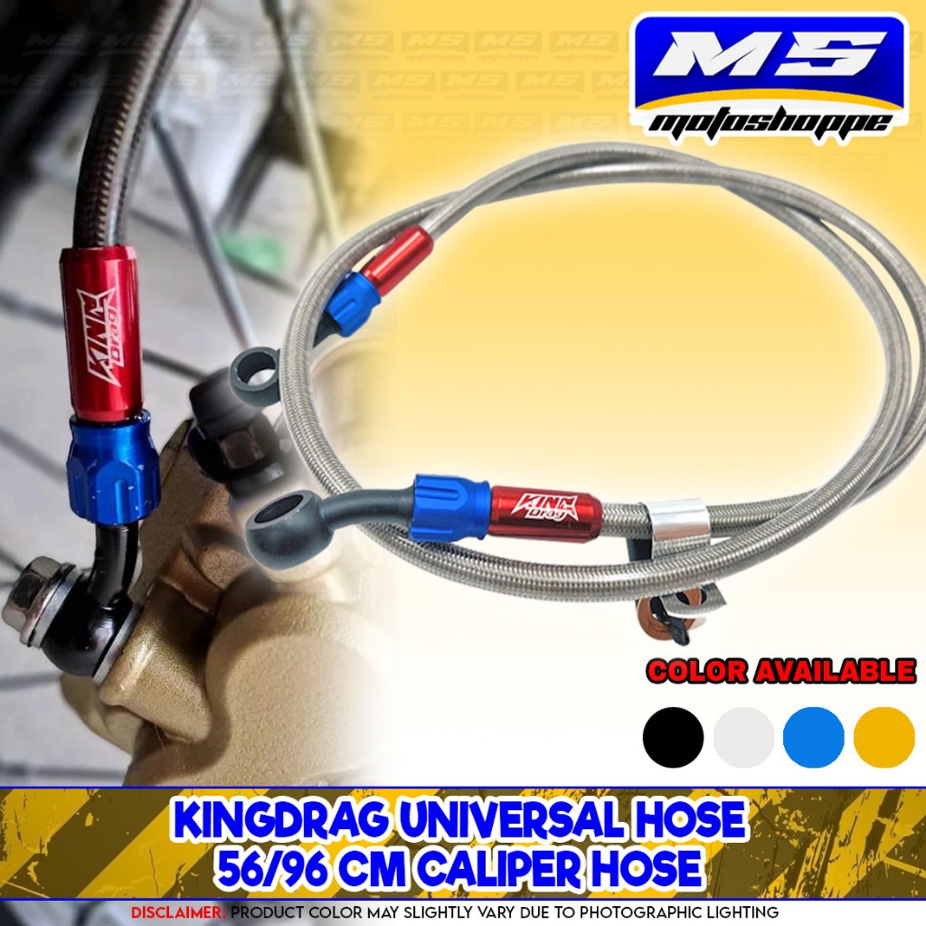 KING DRAG UNIVERSAL BRAKE HOSE 96CM / 56CM DISC CALIPER HOSE ...
