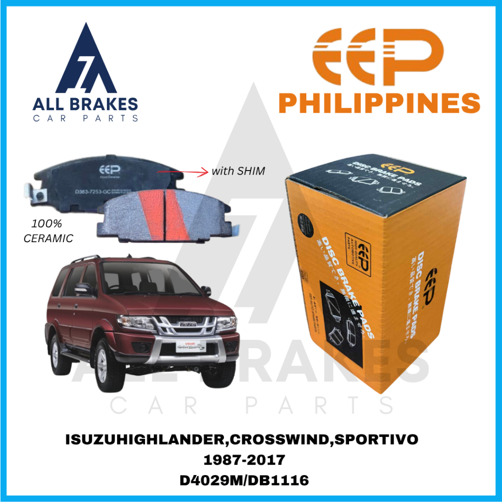 EEP FRONT BRAKE PAD FOR ISUZU HIGHLANDER,CROSSWIND,SPORTIVO 1987-2017 ...