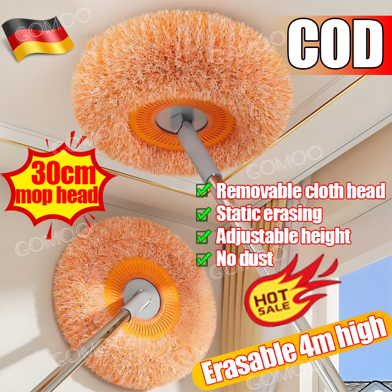 Round Handheld Mop 360° Rotating Mop Head Household Floor Cleaning Mops ...