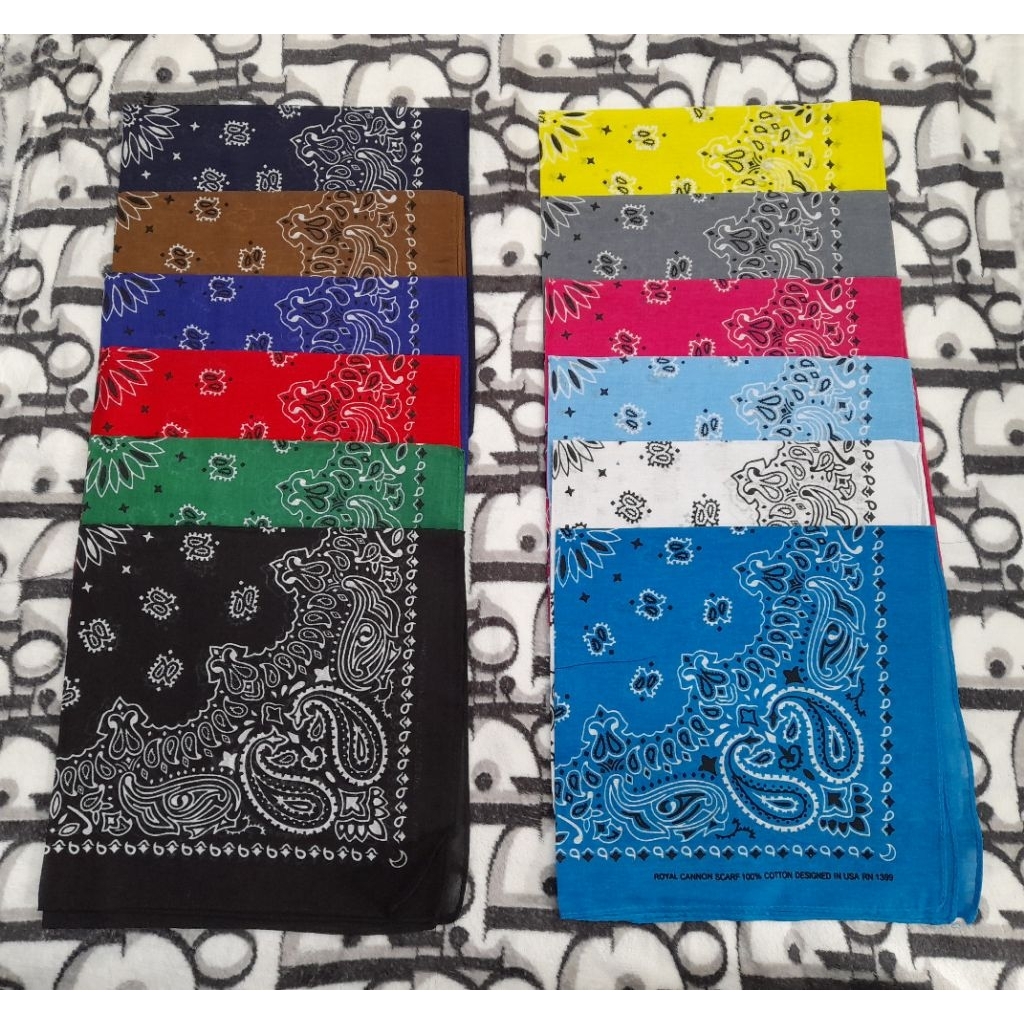 6 or 12 Pieces Scarf / Bandana / Cotton / Assorted Colors | Shopee ...