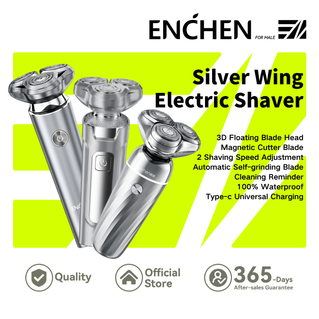 ENCHEN Electric Shaver Silver Wing Series X6 Magnetic 3D Floating ...
