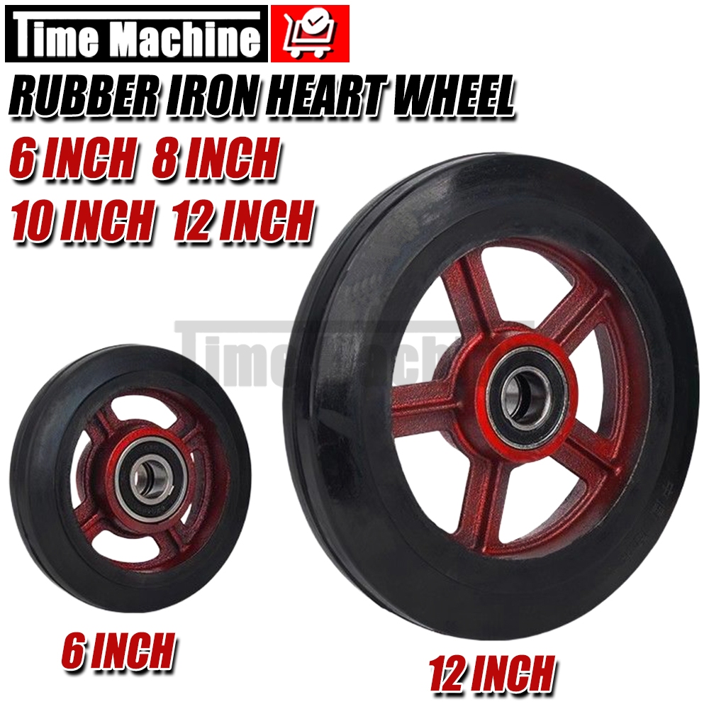 6, 8,10, 12 Inch Heavy Duty Push Cart Steel Body Rubber Wheel ...