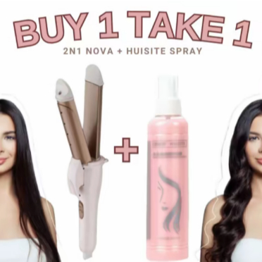 【BUY 1 TAKE 1】2 in 1 Nova Gold Hair Straightener+Huisite Keratin Hair ...