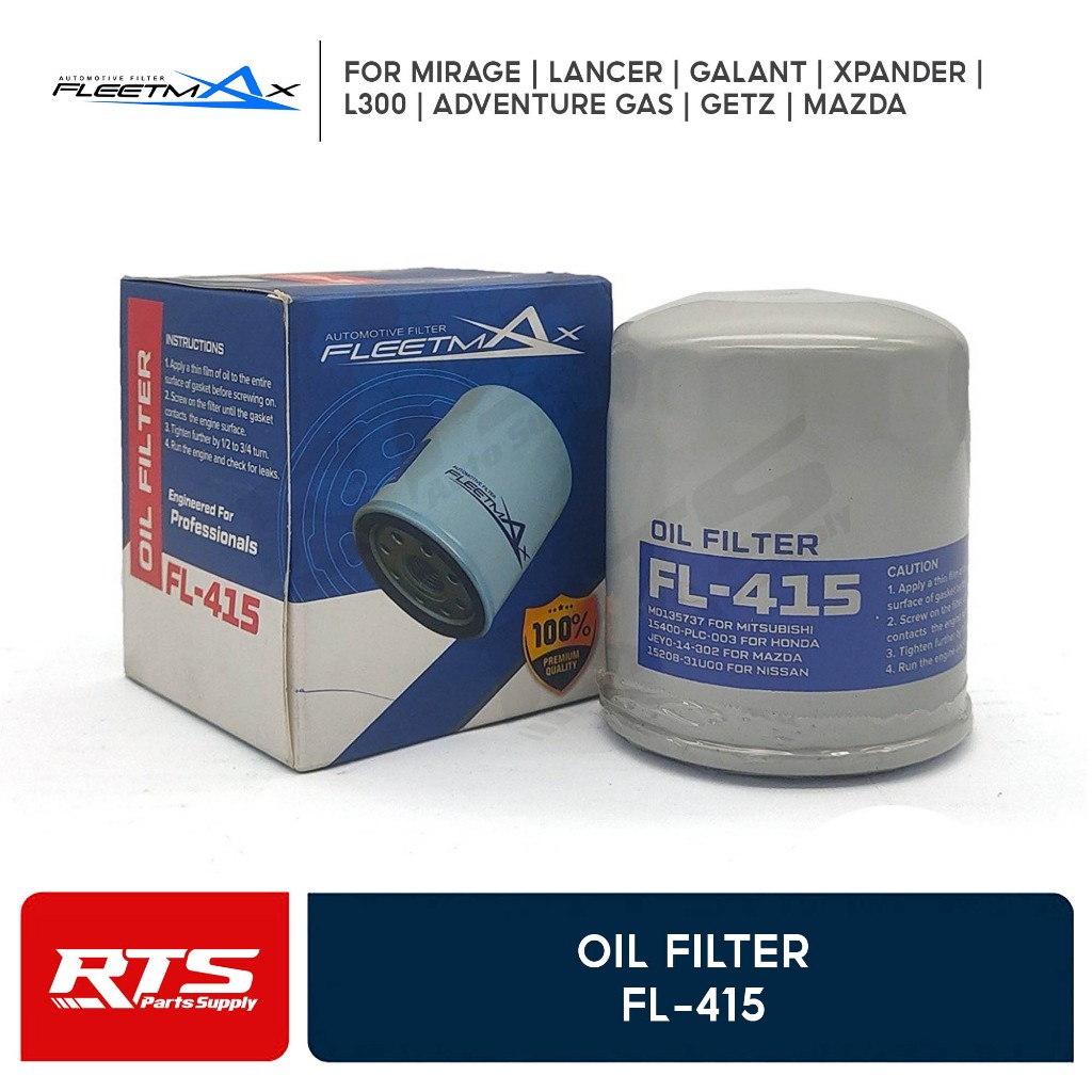 Fleetmax Oil Filter Mirage Lancer Xpander L300 Adventure Gas Getz ...