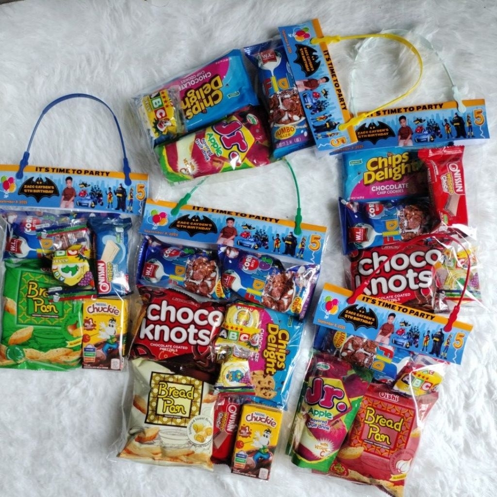 MATERIALS ONLY Customized Birthday Snack pack with handle/treat bag ...