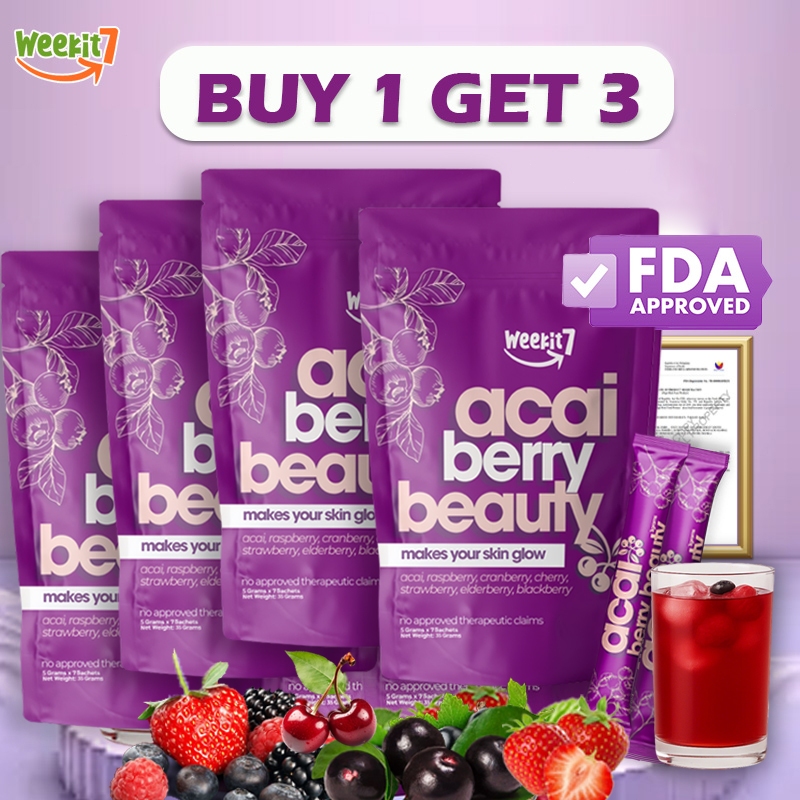【Buy 1 Get 3】Weekit7 Organic Acai Berry Beauty powder Juice Whitening ...