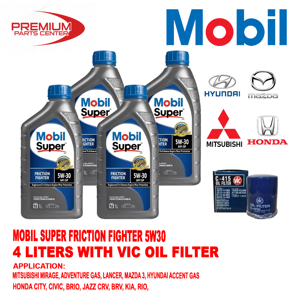 Mobil Super Friction Fighter 5W-30 4 Liters for HONDA , MITSUBISHI ...