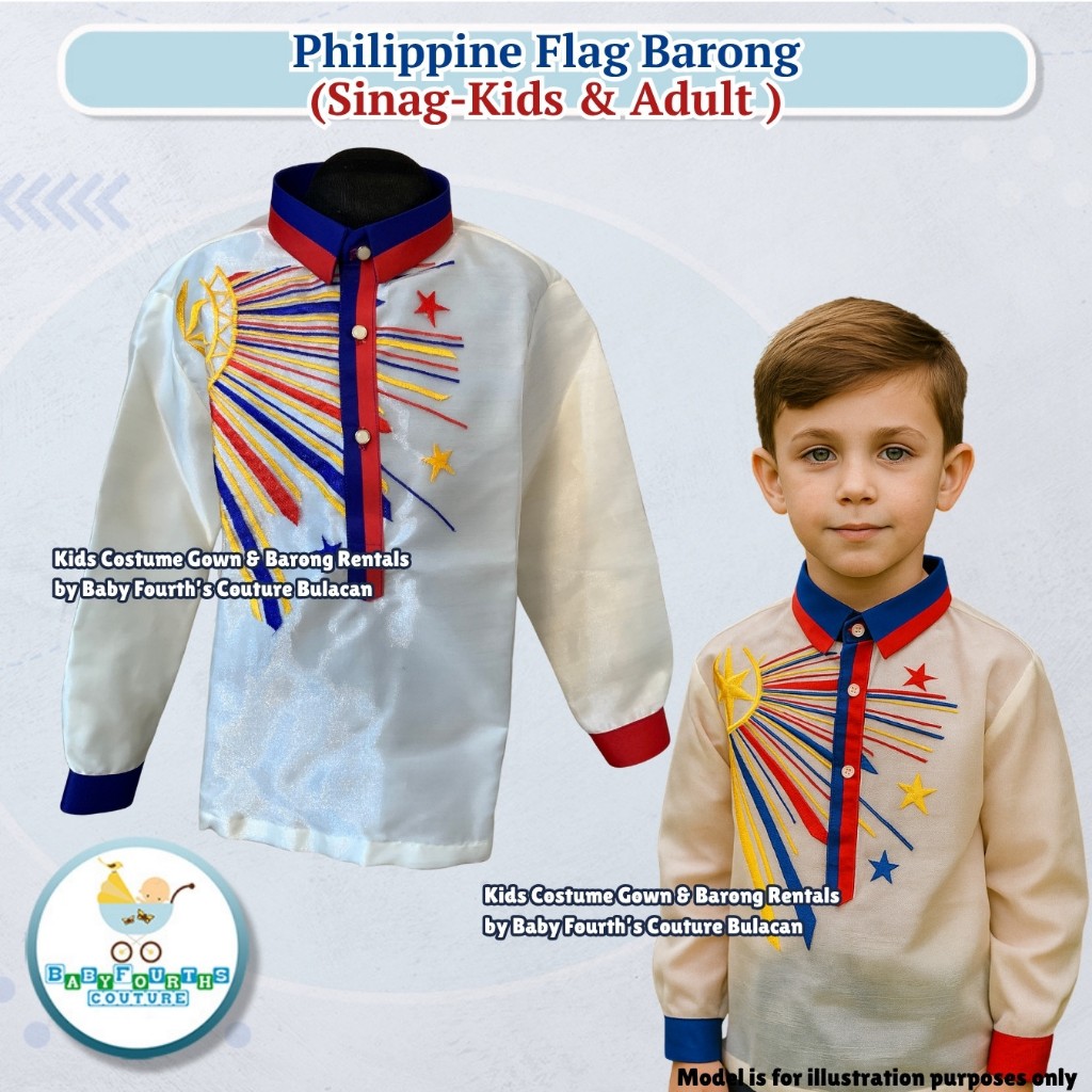 BFCM Buwan ng Wika Philippine Flag Sinag Modern Barong Tagalog for Kids ...