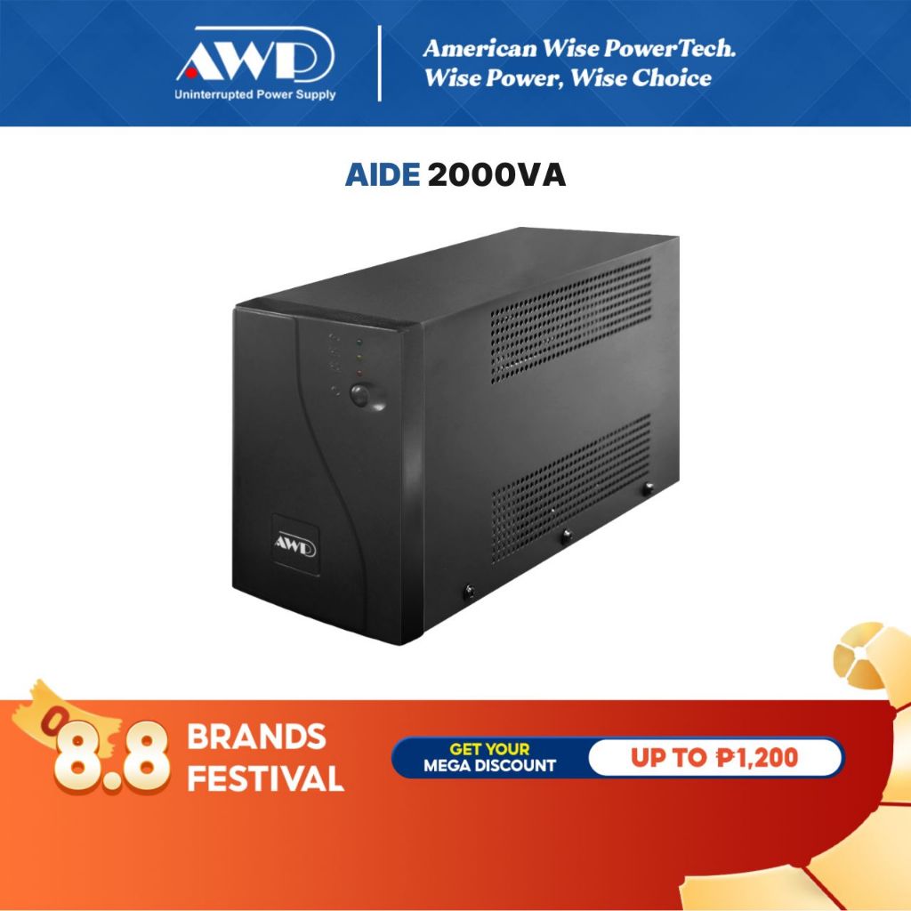 AWP Aide 1200W-2000VA UPS with AVR Uninterruptible Power Supply (6 ...