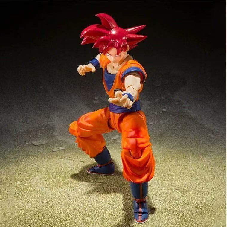 SHF Bandai Dragon Ball Super Super Saiyan God Red Hair Goku Articulated ...