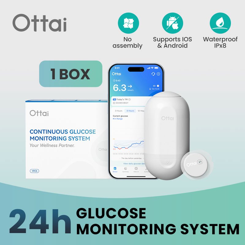 Ottai CGM Continuous Glucose Monitoring 24h*2 weeks Real Time Dynamic ...