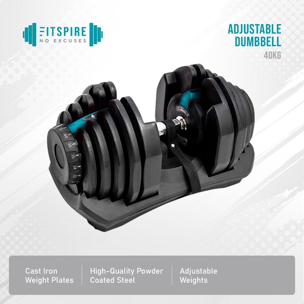 Fitspire Adjustable Dumbbell with Rack Premium Steel Dumbbell for Home ...
