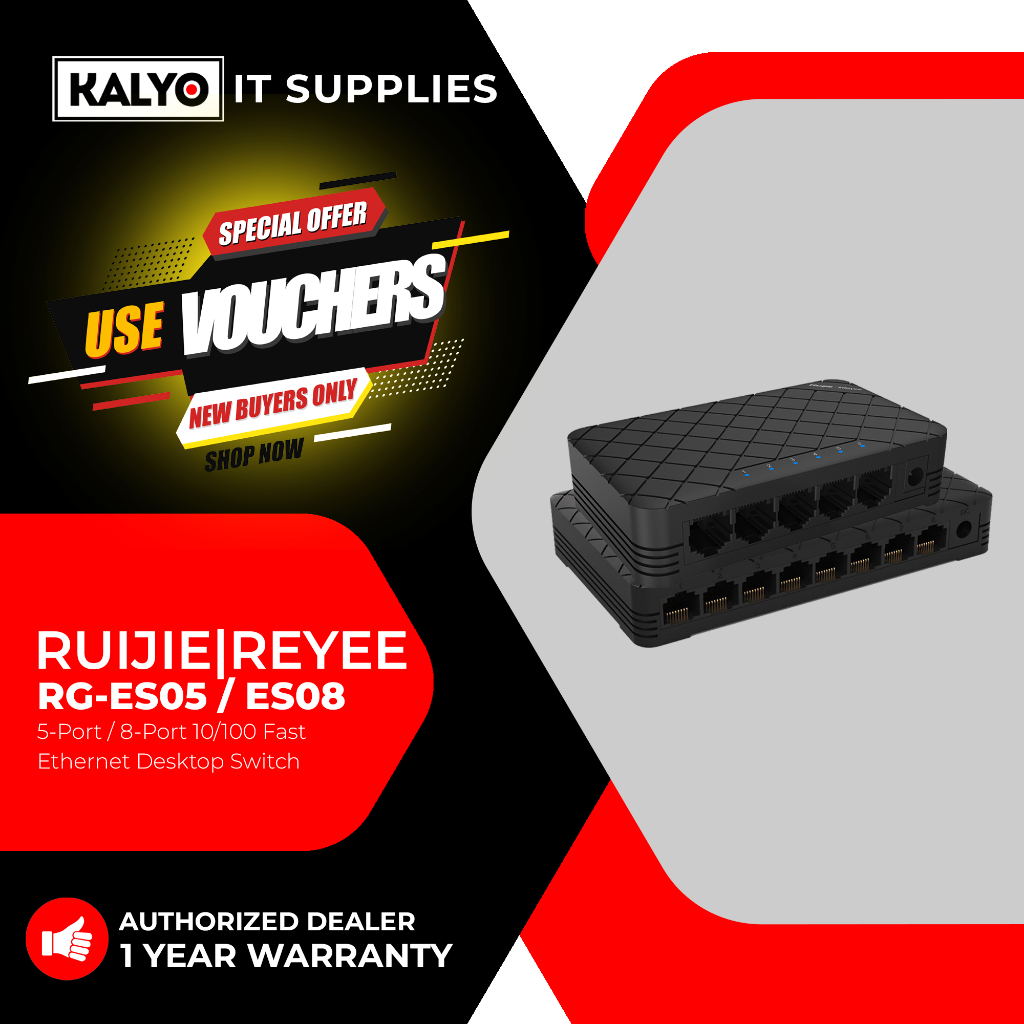 Ruijie | Reyee RG-ES05 RG-ES08 10/100 Unmanaged Desktop Switch | Shopee ...