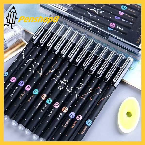 penshop8 12pcs Black Erasable Gel Pen with Smooth Ink Erasable Gel Pen ...