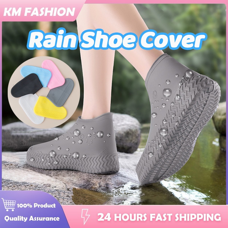 KM 1 Pair Waterproof Rain Shoe Cover Unisex Thickening Silicone ...