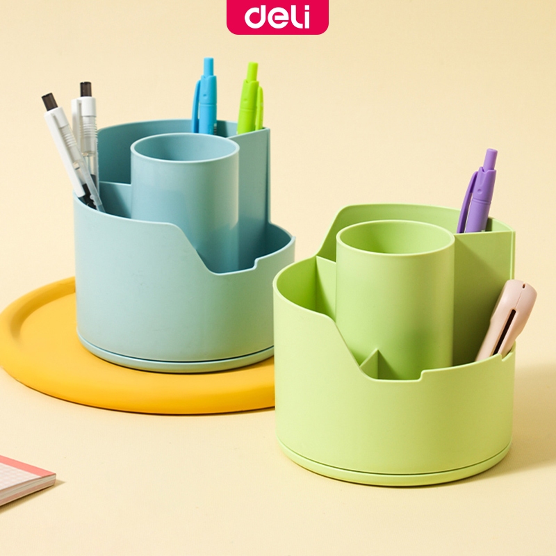 Deli EZ417 Blue Pen Holder – Ergonomic Desk Organizer for Pens and ...