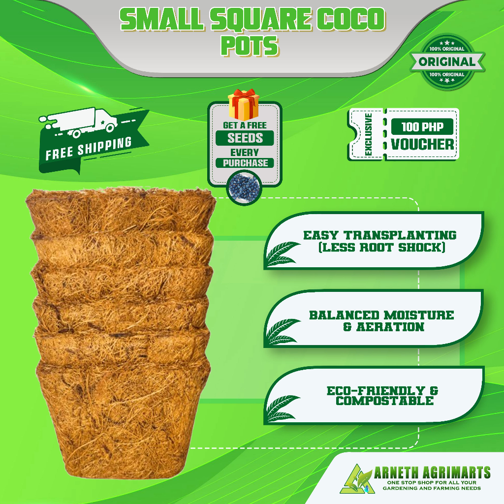 ARNETH LARGE SQUARE COCO POTS (4.5 INCH) | Shopee Philippines