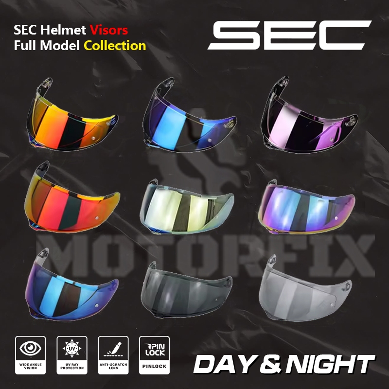 SEC Motorcycle Helmet Visor Lens Compatible with Multiple Models ...