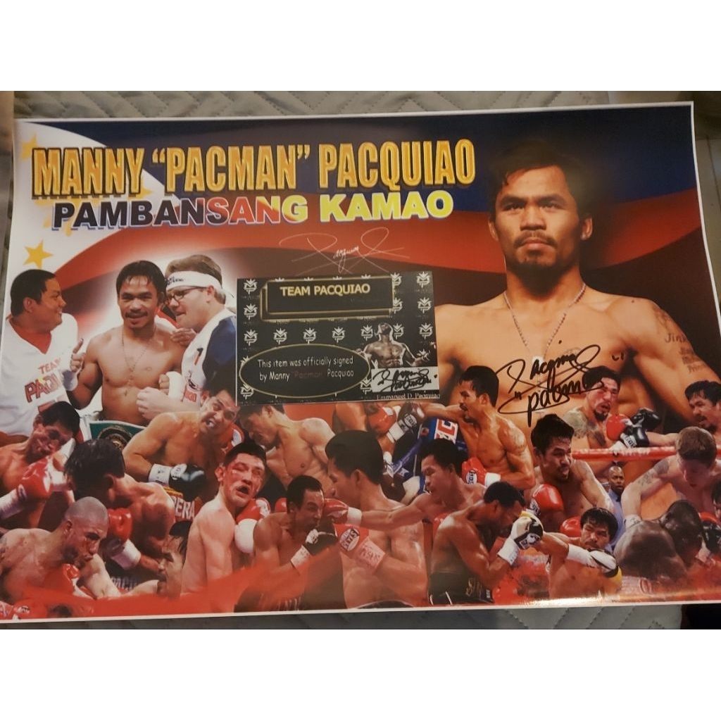 Manny Pacquiao original poster Pbansang Kamao authentic signature with ...