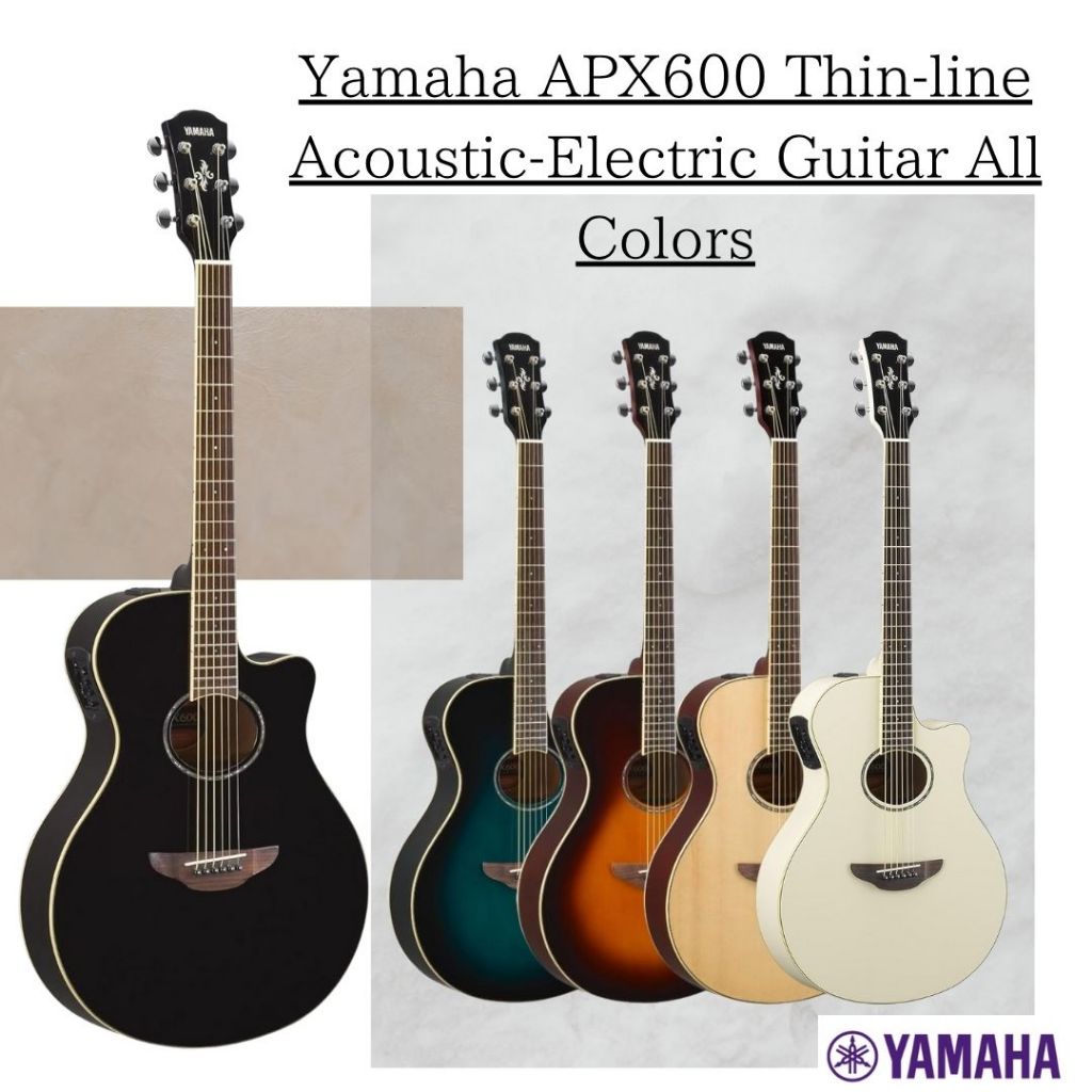 Yamaha APX600 Thin-line Acoustic-Electric Guitar BL / OVS / OBB / NT ...