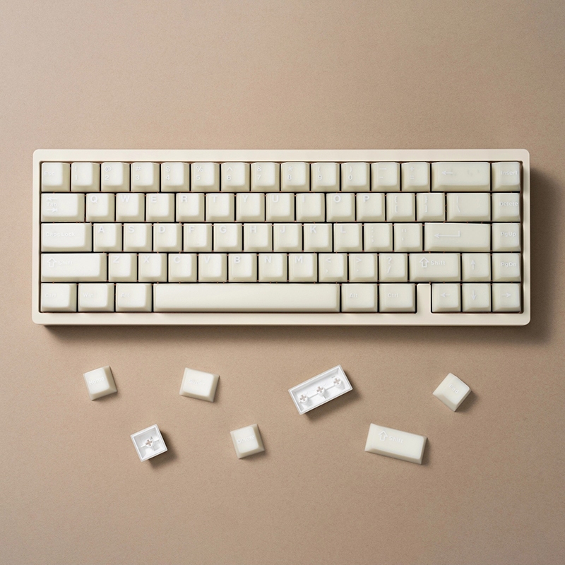PYGA White Jade Keycaps Double Shot PBT Keycap Set with Cherry Profile ...