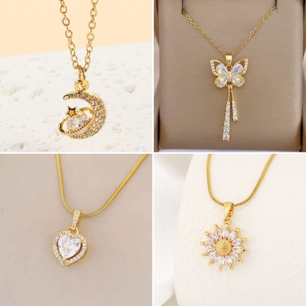 BABULIN Butterfly Necklace for Women 18K Gold-Plated Non-Fading ...