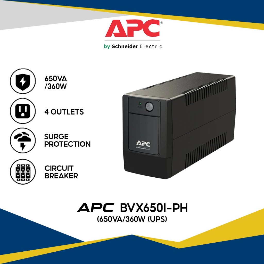APC UPS 650VA/360W (BVX650I-PH) | Shopee Philippines