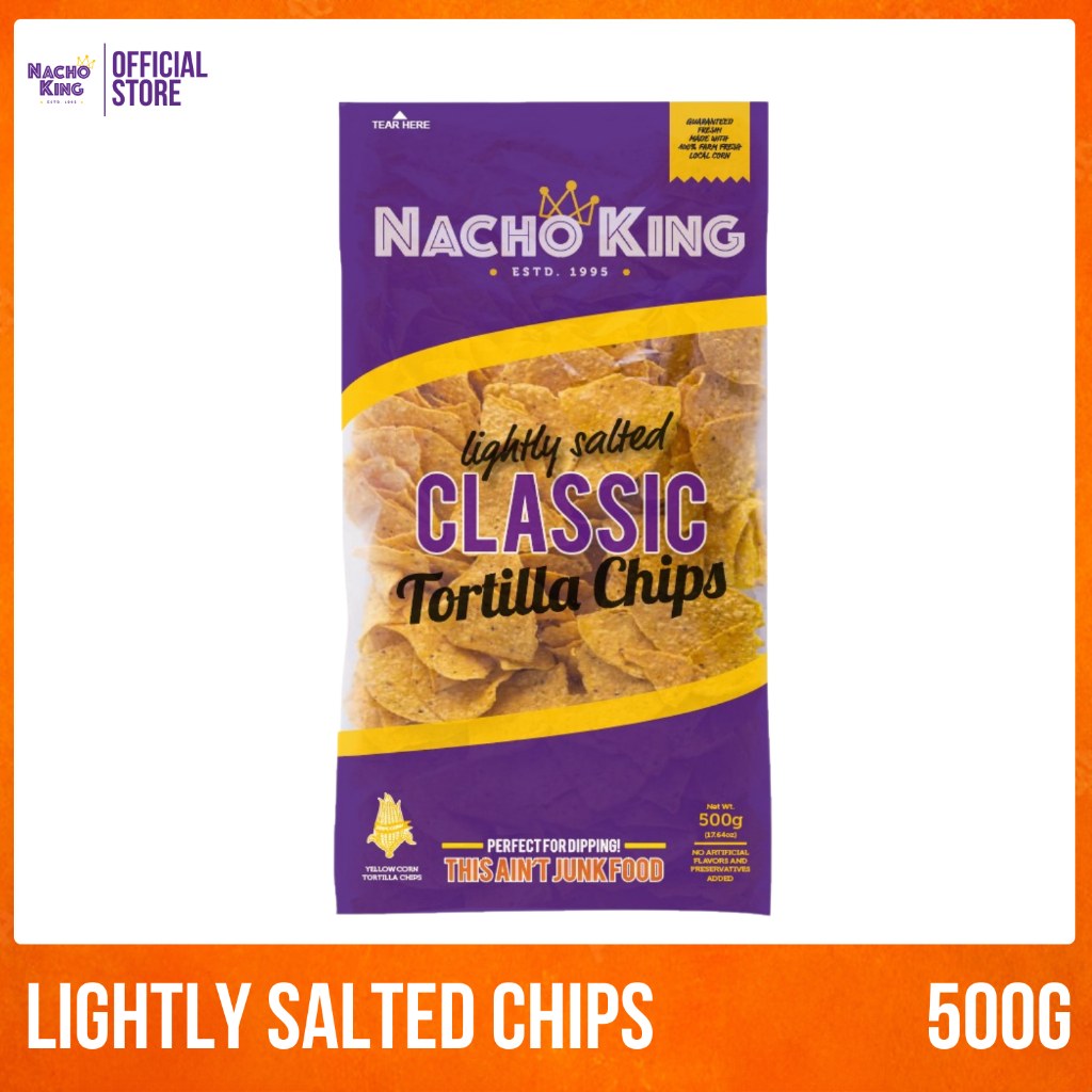 Nacho King Lightly Salted Classic Tortilla Chips 500g | Shopee Philippines