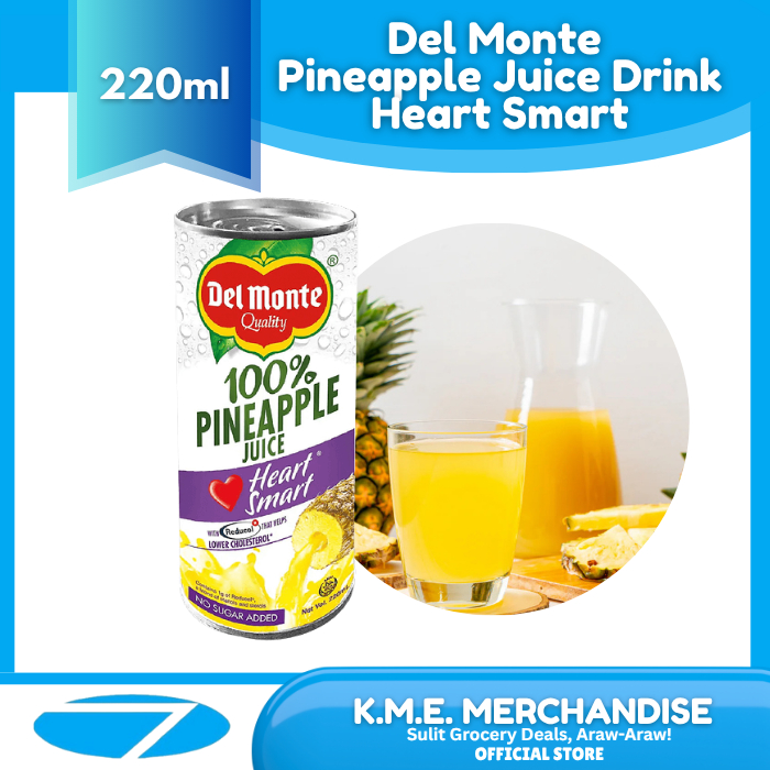 Del Monte 100% Pineapple Juice Heart Smart (220ml) | Shopee Philippines