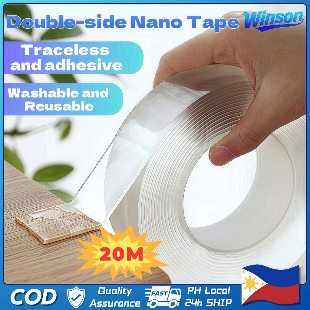 20M Waterproof Nano Magic Tape Strong Adhesion Reusable Multifunction ...