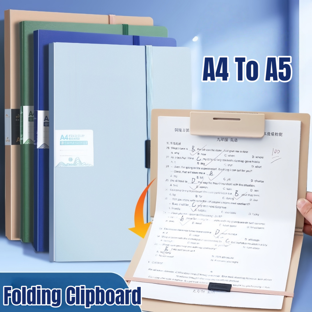 A4 Foldable Clipboard Folding Board 360 ° Folding File Folder A4 to A5 ...