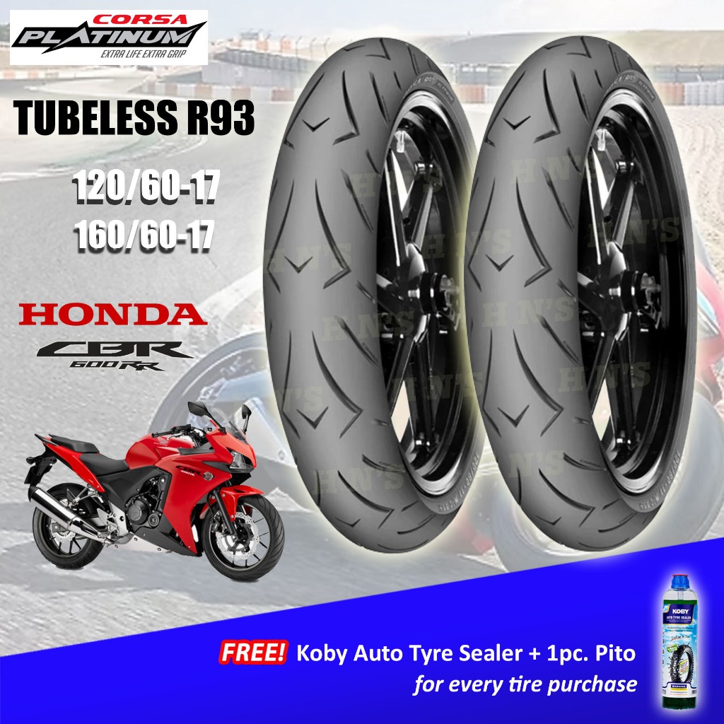 CORSA R93 Platinum Tubeless Tires for Honda CBR 500r ( 120/60-17 , 160/ ...