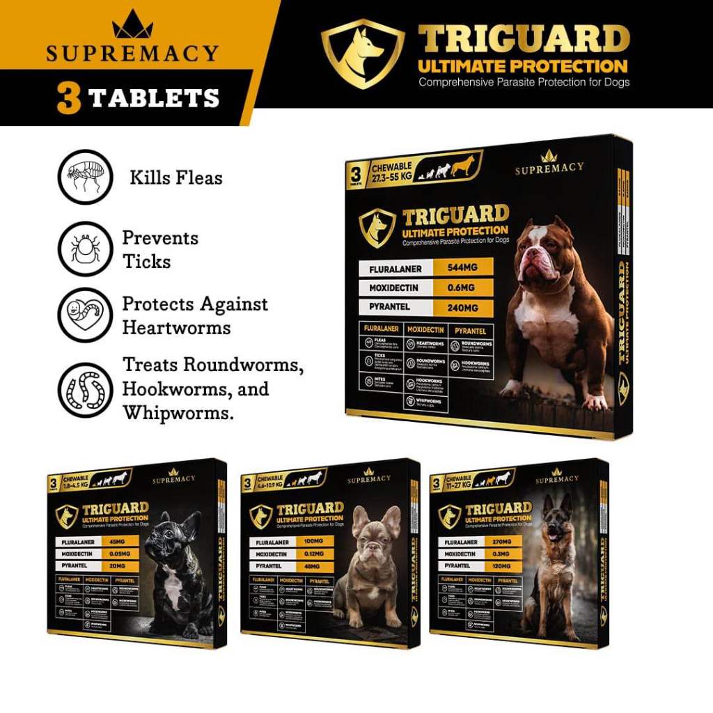 Tri Guard Total Protection For Dogs Flea Tick & Dewormer with ...