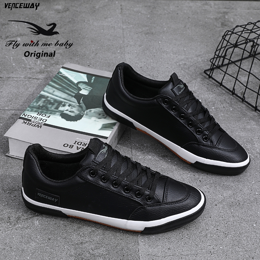 W2007 Venceway Leather-Style Sneakers for Men – Casual Fashion Shoes ...