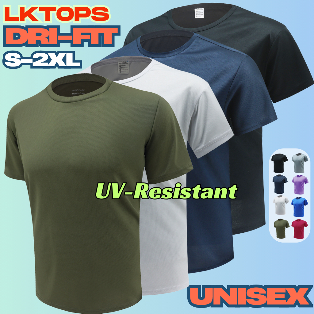 LKTOP Unisex Dri Fit Shirt White Dry Fit Gym Sports Yoga Drifit Jogging ...