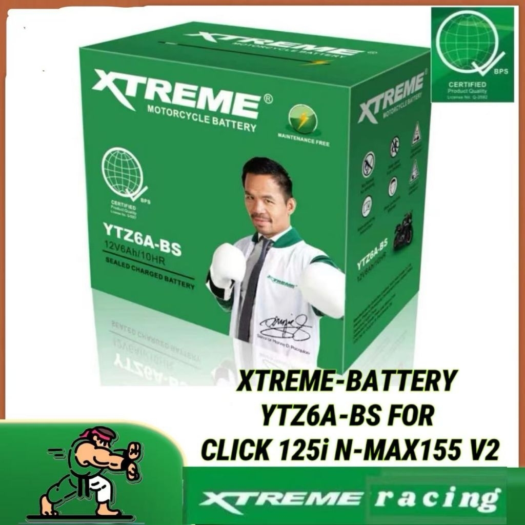 XTREME BATTERY FOR CLICK 125 i N-MAX 155 V2 WITH ICC (BPS) License No ...