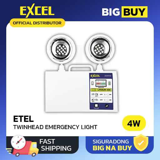 [A] Excel - LED Rechargeable Li-Ion Emergency Light - Twin head ...