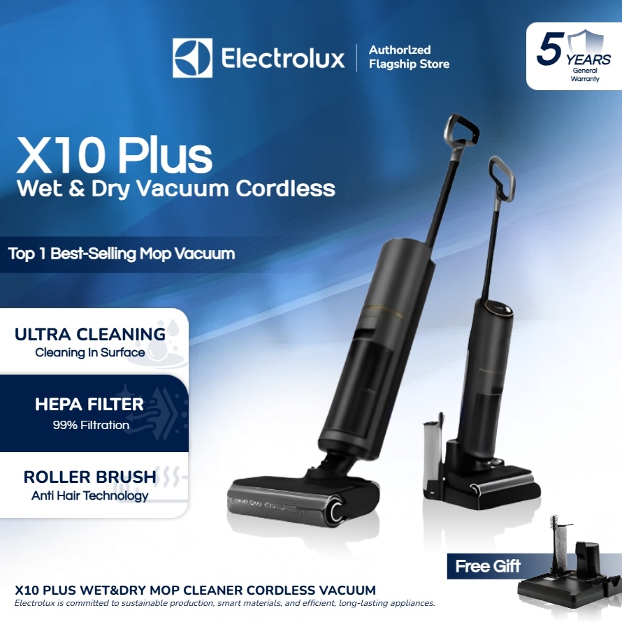Electrolux X10 PLUS Power 39,000PA Wet & Dry Vacuum Cordless Cleaning ...