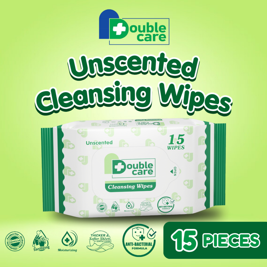 Double Care Cleansing Wipes Unscented 15 Sheets | Shopee Philippines