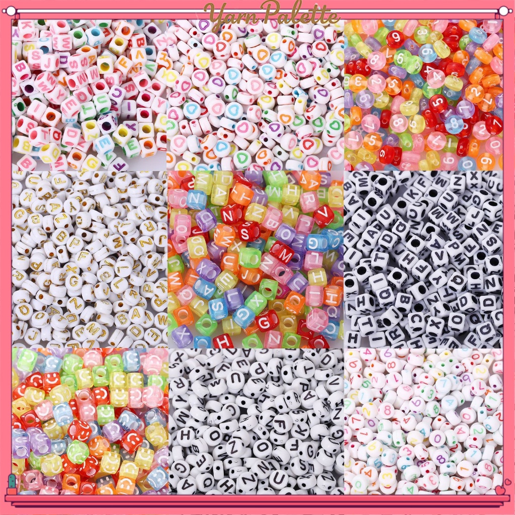 【100PCS】Acrylic English Letter Beads DIY Creative Bracelet Necklace ...