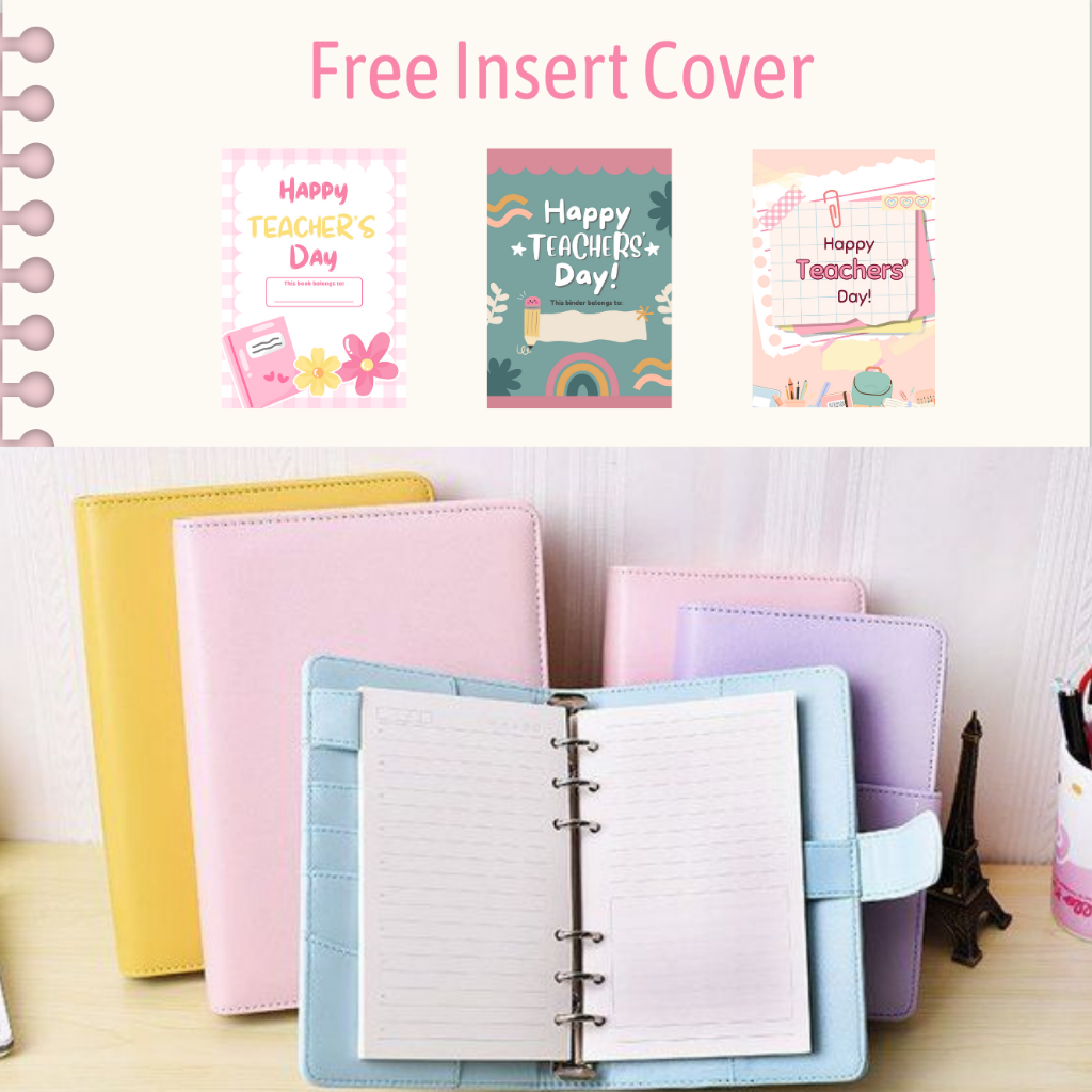 Personalized A6 Leather Binder Notebook Refillable Paper Teachers Gift ...