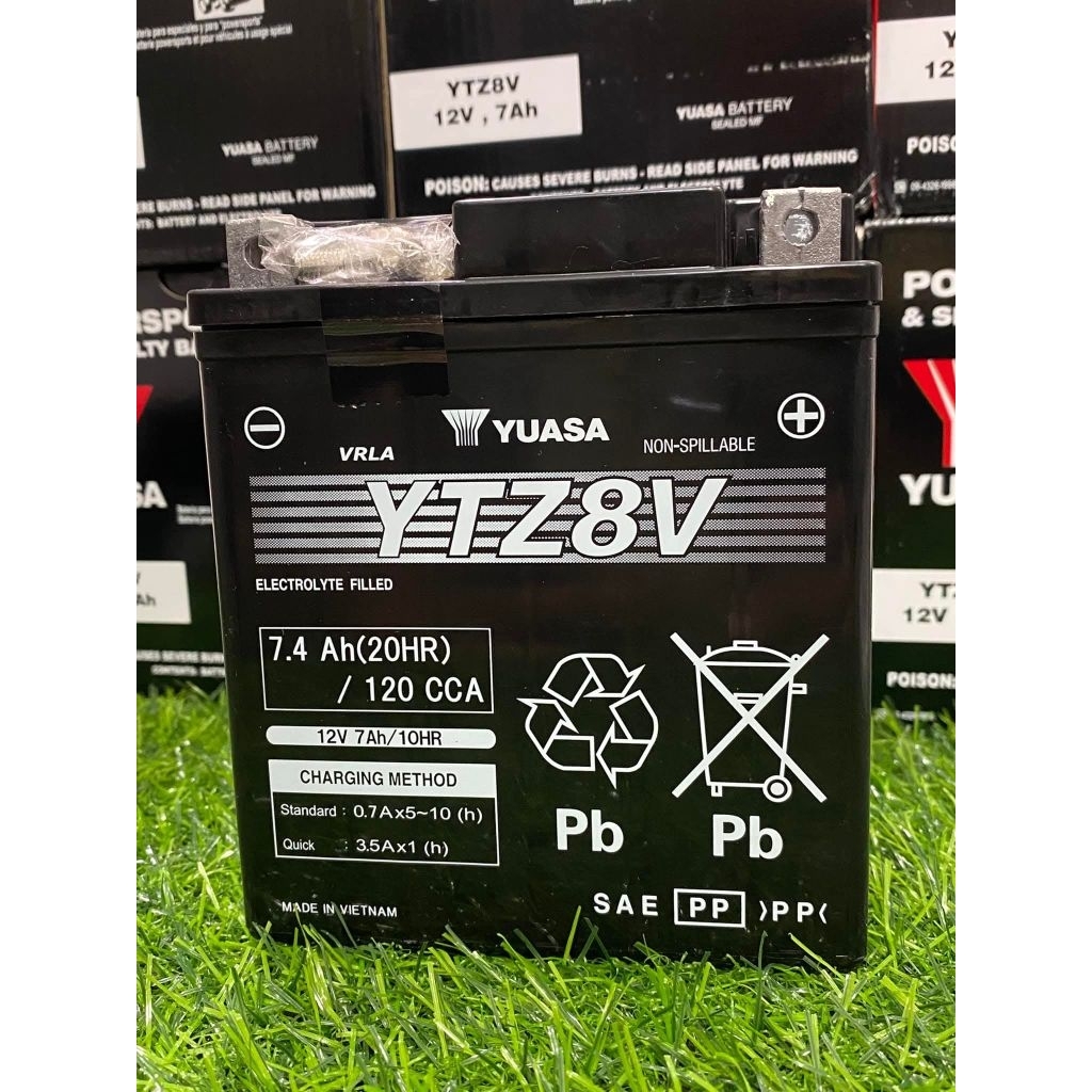 YUASA YTZ8V MOTORCYCLE BATTERY for Honda Rebel 500, Yamaha Xmax, Yamaha ...