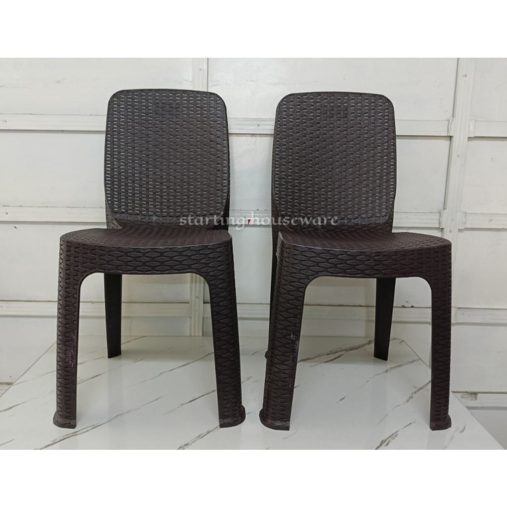 #698 PLASTIC RATTAN CHAIR WITH BACKREST (HEAVY DUTY) / UPUAN | Shopee ...