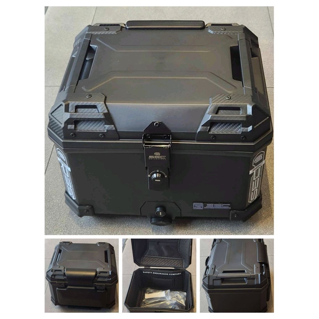 SEC LOOTBOX 45L HARD PLASTIC TOP BOX w/ BACKREST | Shopee Philippines