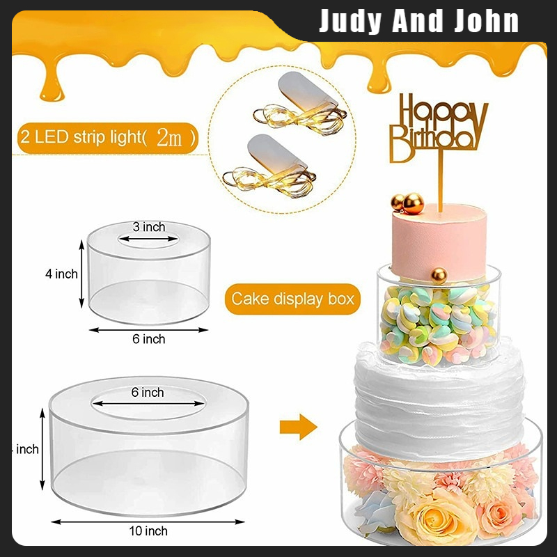 3x Cake Separator Fillable Acrylic Cake Stand Cake Spacer Round Cake ...