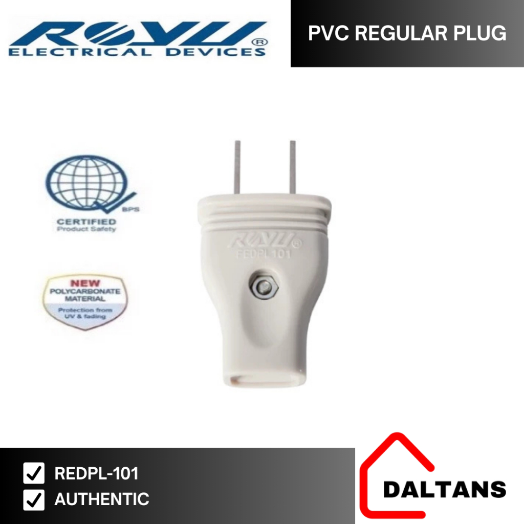 ROYU PVC REGULAR PLUG 250V-10A REDPL101 | Shopee Philippines