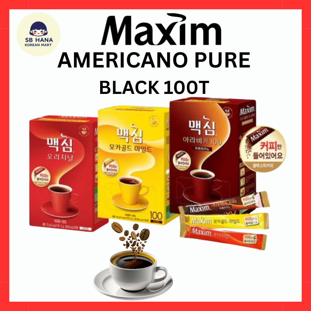 Maxim Americano Black Korean Coffee 1.09g x100T(no sugar no creamy pure ...