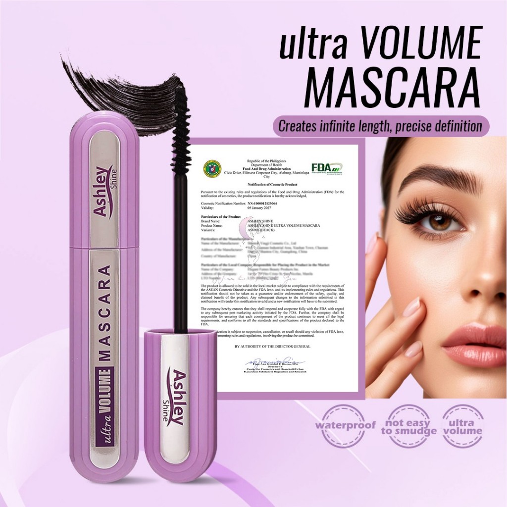 Ashley Shine Waterproof Ultra Volume Mascara Long Lasting Lengthening ...